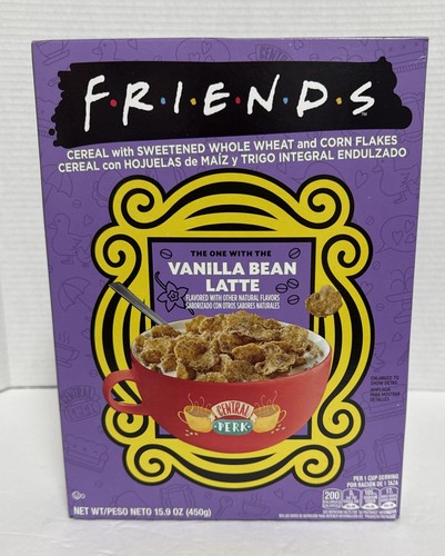 〽️ New FRIENDS Vanilla Bean Latte Central Perk Corn Flakes Cereal Box ...