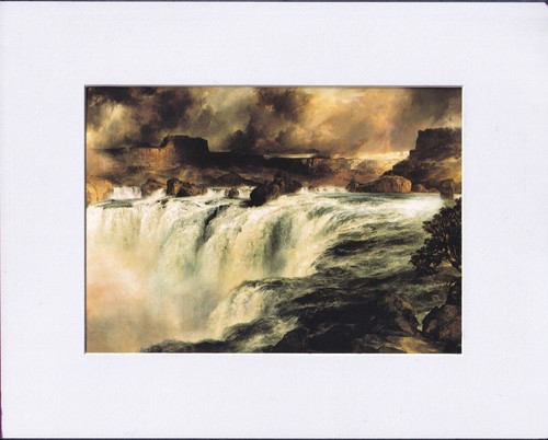8X10" Matted Print Art Western Picture: Thomas Moran, Shoshone Falls ...