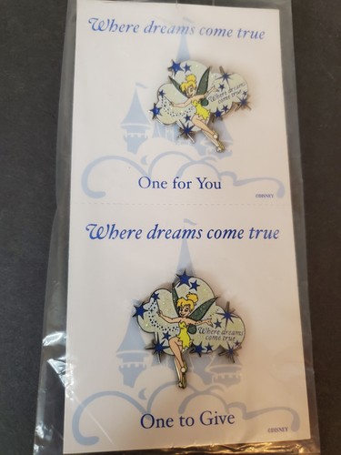 Disney Pin Tinkerbell Where Dreams Come True Pixie Dust 2 Pin Set ...