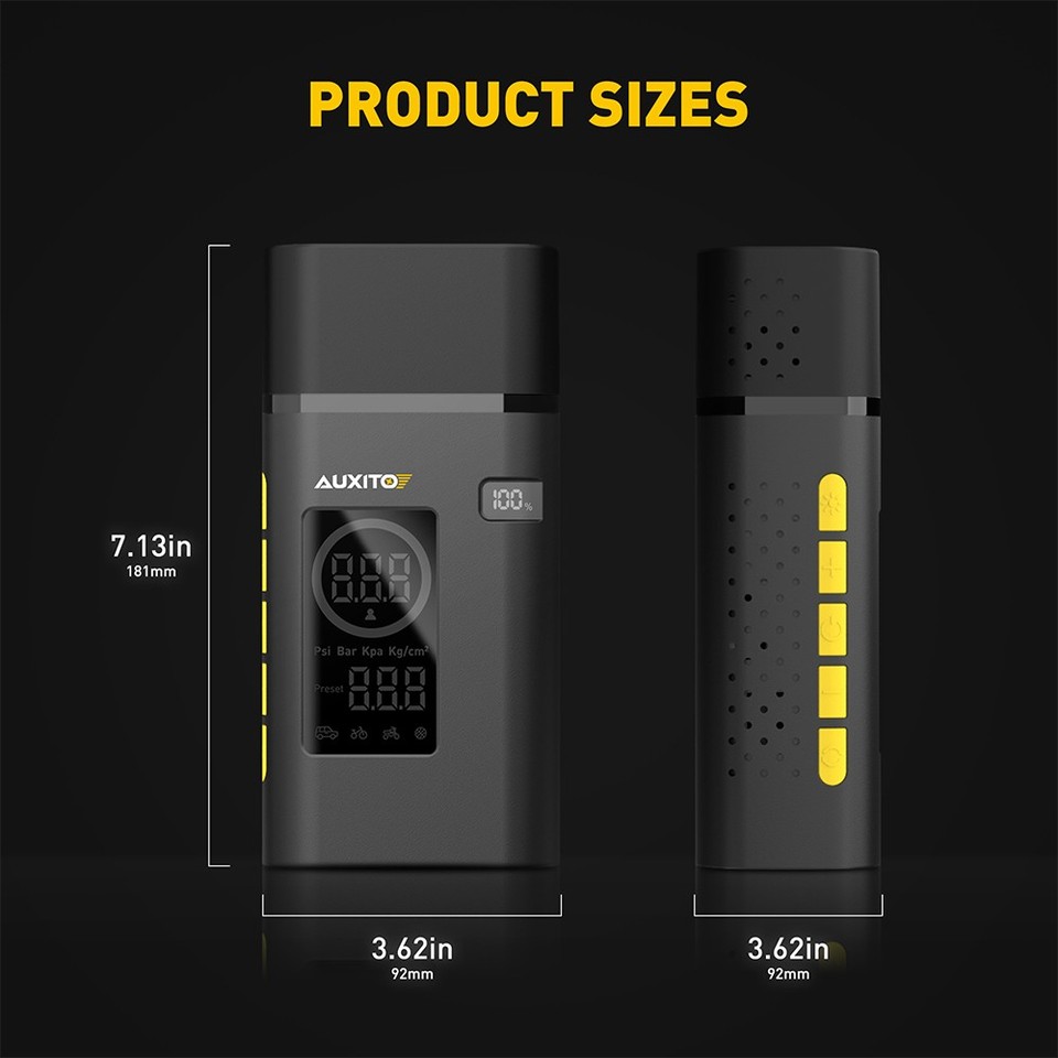 AUXITO Tire Inflator Portable Air Compressor - Cordless Air Pump for ...