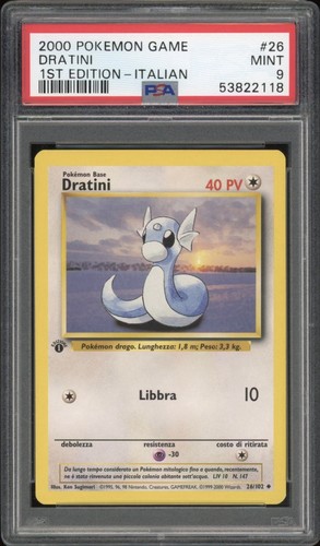 2000 Pokemon ITALIAN 1st Edition Base Set Dratini 26/102 PSA 9 MINT | eBay