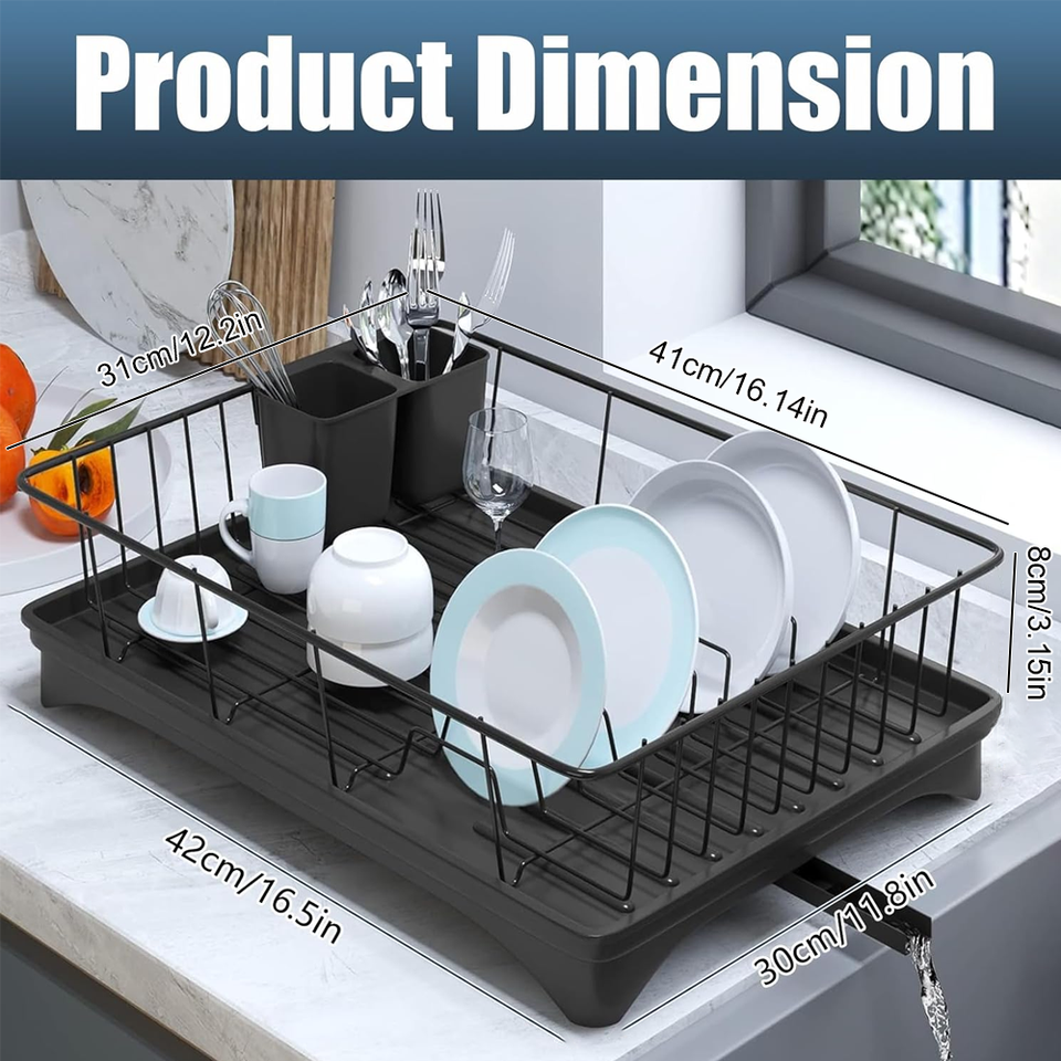 Dish Plate Holder Washing Rack Bowl Drainer Kitchen Rack Shelves Holder ...