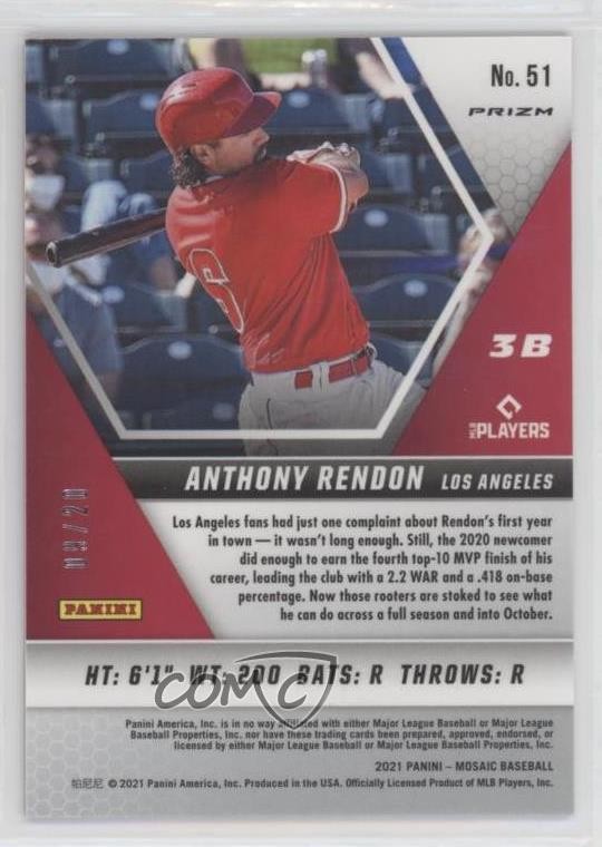 2021 Panini Mosaic Quick Pitch Pink Mosaic Prizm 9/20 Anthony Rendon ...