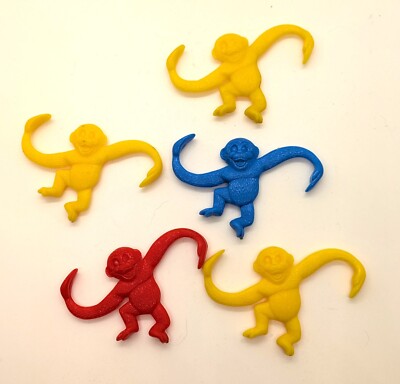 Vintage Barrel of Monkeys red yellow blue monkeys replacement parts lot ...