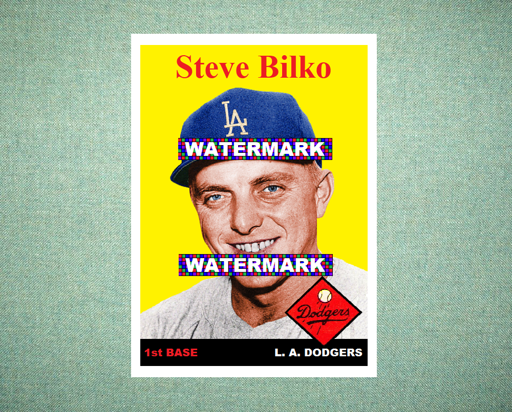 Steve Bilko Los Angeles Dodgers 1958 Style Custom Baseball Art Card | eBay