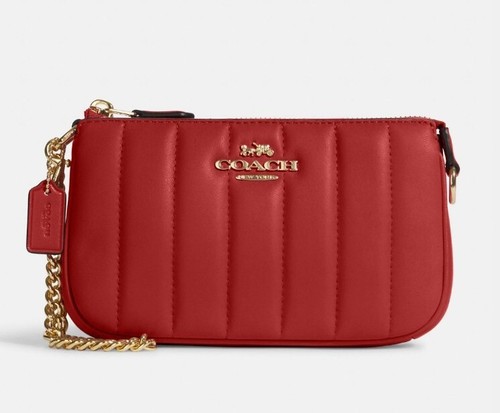 COACH LEATHER NOLITA 19 CHAIN WITH LINEAR QUILTING RED APPLE C8302 for ...