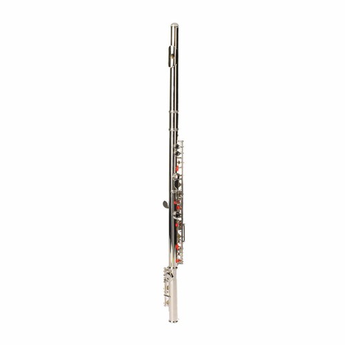 Silver 16 hole closed cell brass flute with E-key (nickel plated), bar ...