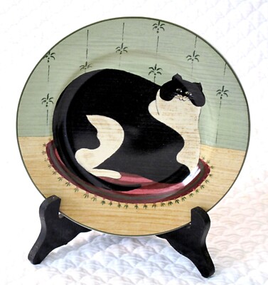 Vintage 8" Warren Kimble Cat Sakura 2000 Collection Salad B & W ...