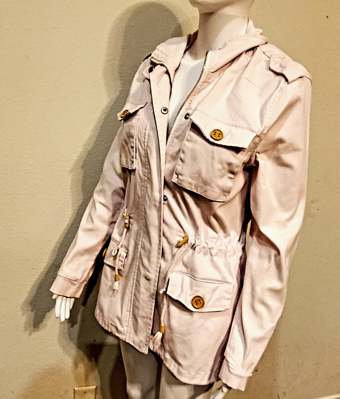 Light Pink Anorak Utility Spring Jacket - Gem