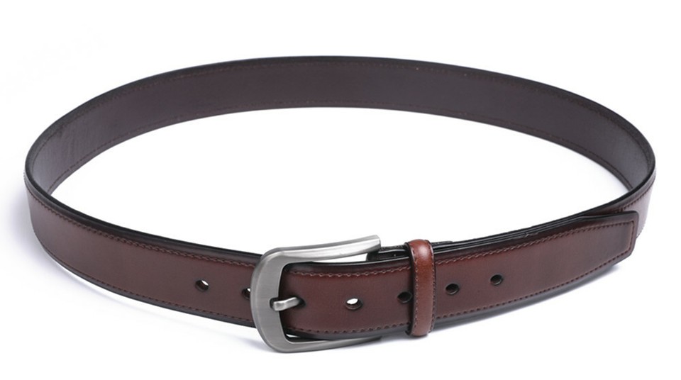 Men's Genuine Leather Belt With Classic Silver Buckle 1.5inch Width | eBay