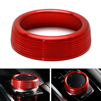 Red Knob Cover Ring For BMW 1 2 3 4 5 6 7 XSeries 7-Button Multimedia ...