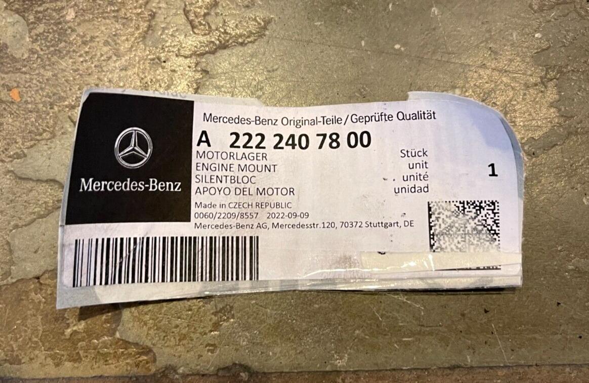 MERCEDES ENGINE LEFT MOTOR MOUNT, PART# 2222407800, GENUINE OEM | eBay