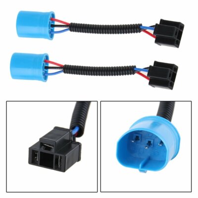 2PCS Conversion Wire 9007 Male to H4 Female Harness Connector for H2 ...