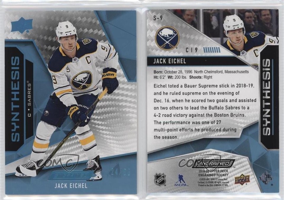 2019-20 Upper Deck Engrained Synthesis Blue 24/50 Jack Eichel #S-9 0s55 | eBay