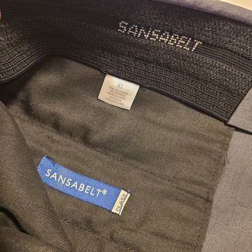 Sansabelt Men's Gray Dress Flat Front Pants Size 42 Polyester | eBay