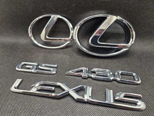 01-05 LEXUS GS430 FRONT & REAR TRUNK LID EMBLEM BADGE LOGO CHROME FULL ...