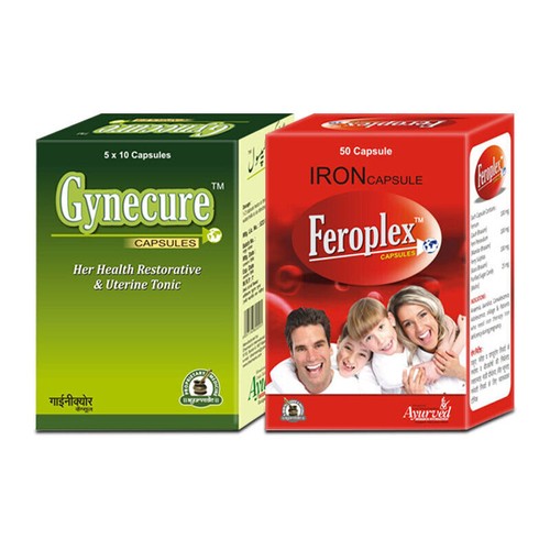 Gynecure & Feroplex Caps Herbal Cure For Menstrual Disorders ...