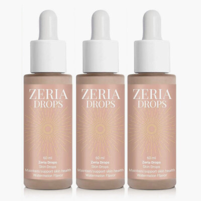 3X Zeria Drops Sunless Tanning Drops Natural Boost Melanin Enhancing ...