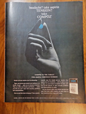 1963 Compoz Tension Relief Tablet Ad | eBay