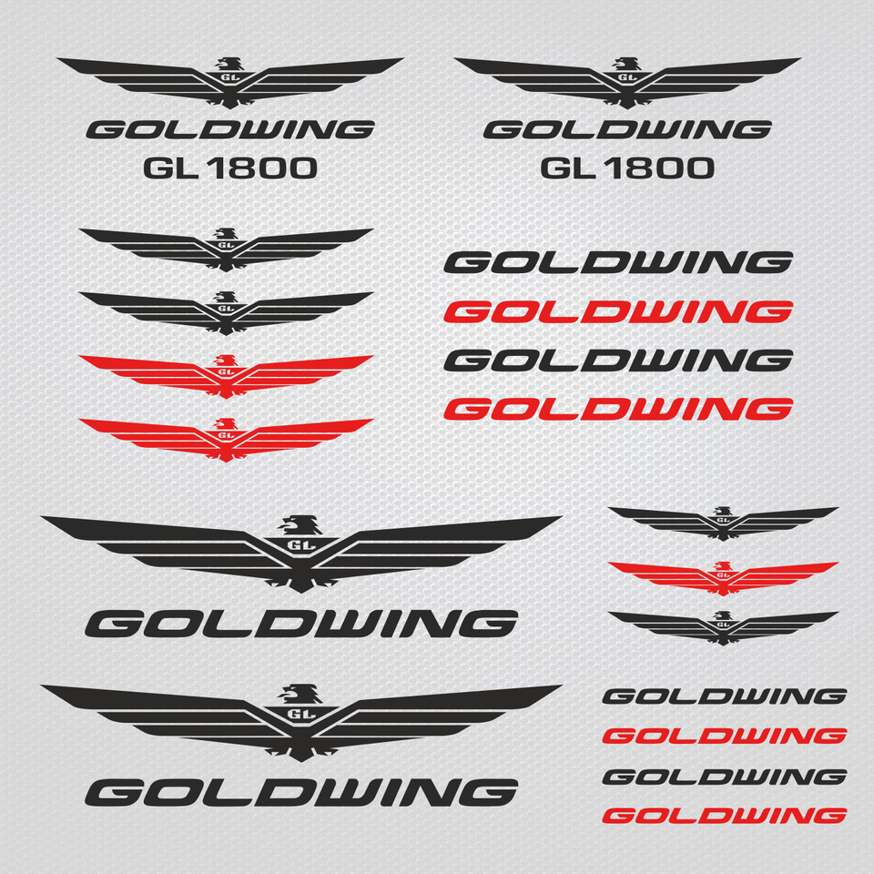 Honda Goldwing sticker set 19x decal replacement GL 1800 Motorbike gold ...