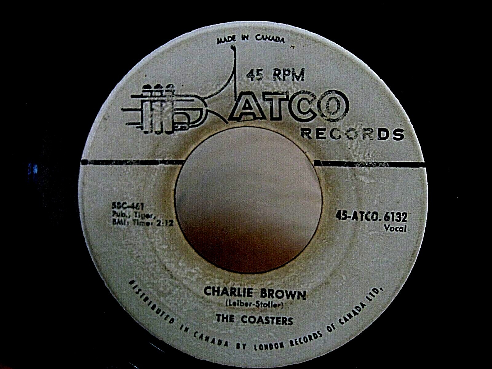 CHARLIE BROWN The Coasters PROMO ATCO Records 45-6132 GOOD Made in ...