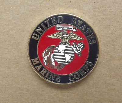 Lapel pin NEW USMC Marines Logo 1" Enameled Brass | eBay