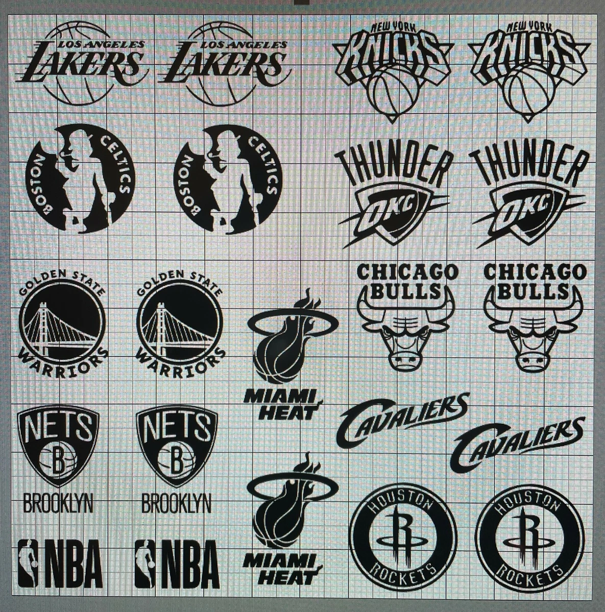 Nba Logo Black And White Stencil