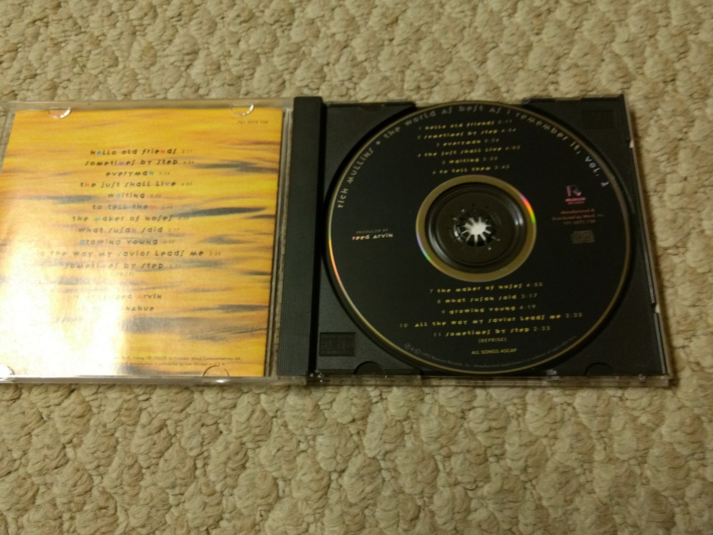 The World As Best as I Remember It, Vol. 2 by Rich Mullins (CD, 1992 ...