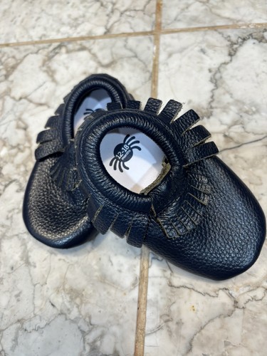 Itzy Ratzy Baby Leather Blue Shoes Hippy Style Blue Size 12-18 Spider ...