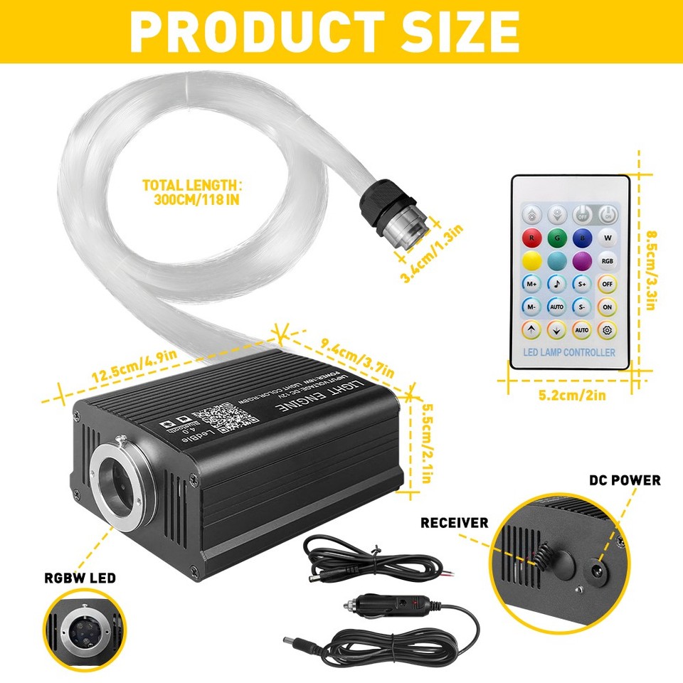 500X FIBER OPTIC RGB CAR HEADLINER STAR LIGHT KIT ROOF TWINKLE CEILING ...