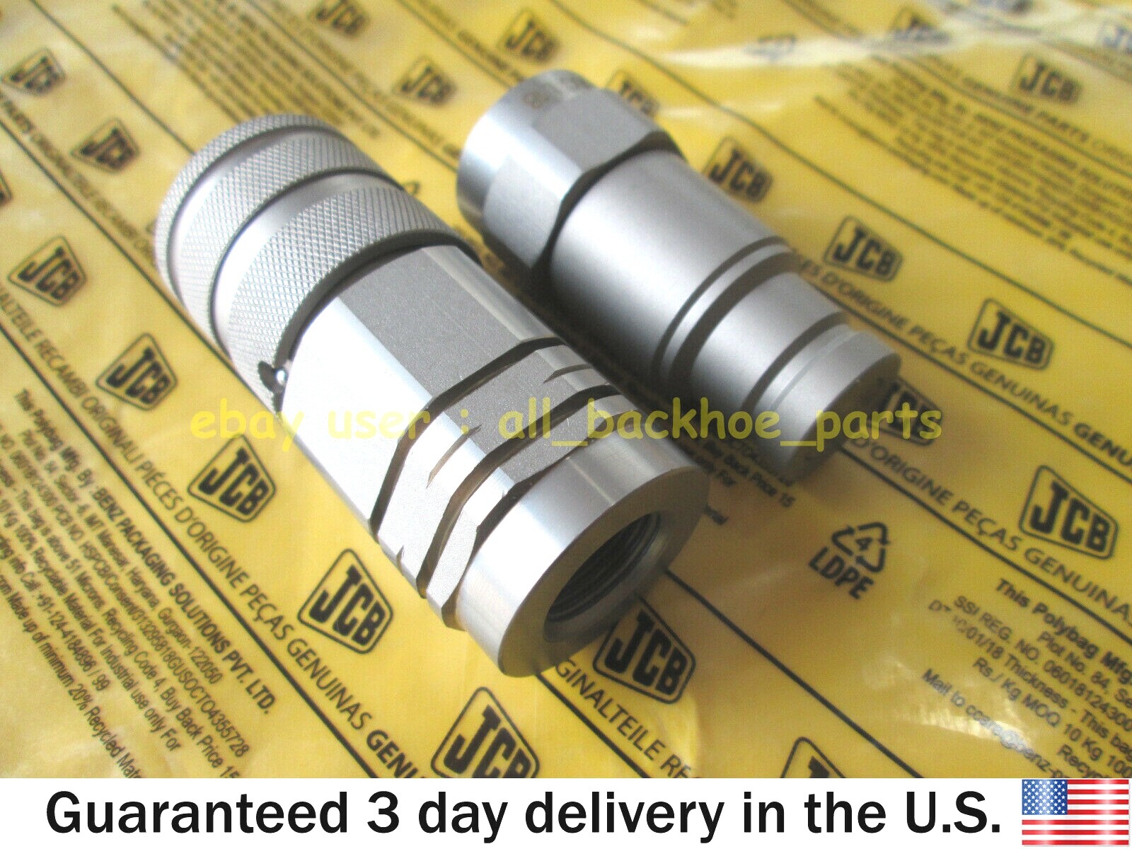 JCB BACKHOE - GENUINE JCB 3/8"BSP QUICK COUPLER, M/F (PART# 45/910600 ...