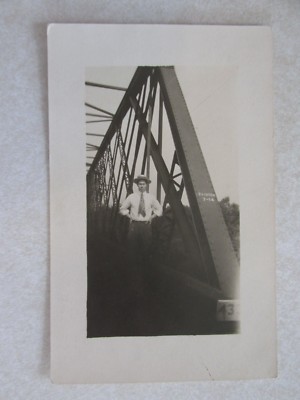 A608 Postcard RPPC Cherry Valley Railroad Bridge Train IL Illinois ...