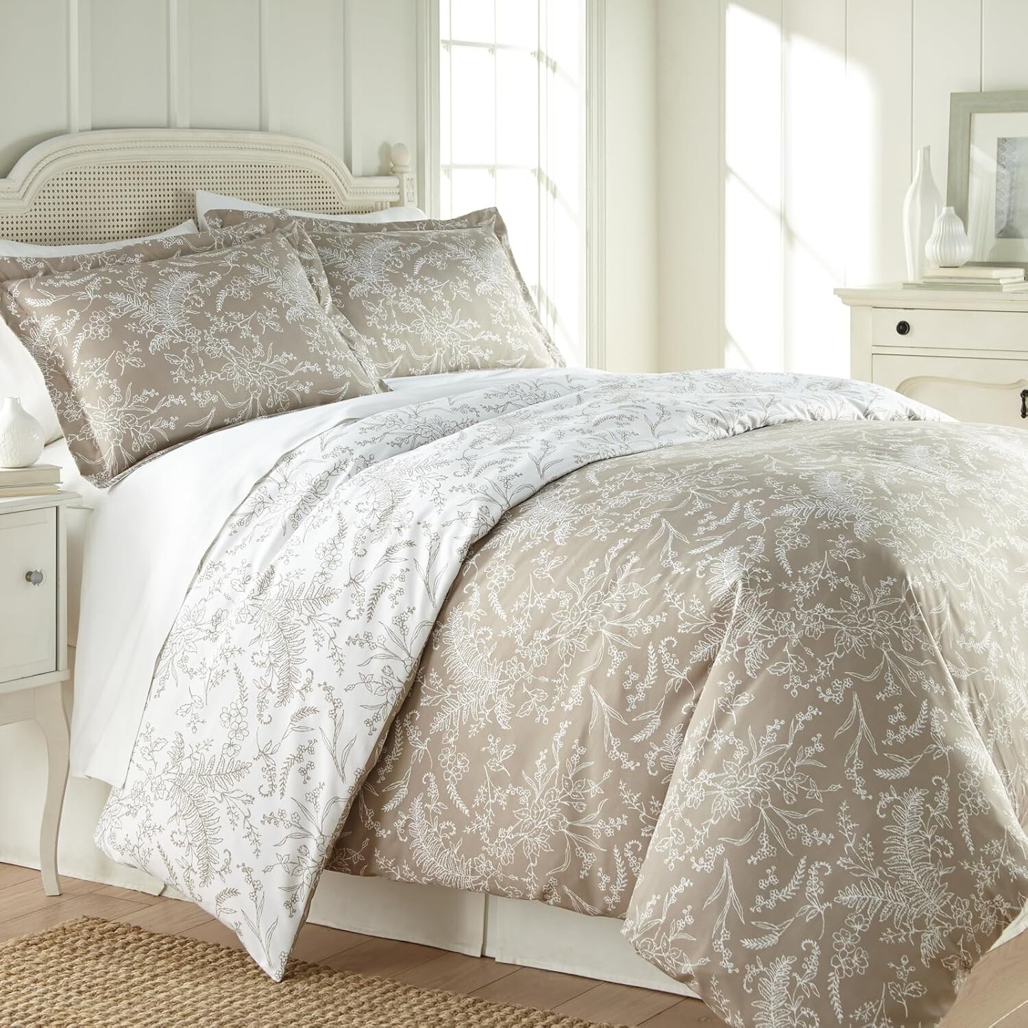 Southshore Fine Living Twin Mattress Comforter Set Floral Winter Brush ...