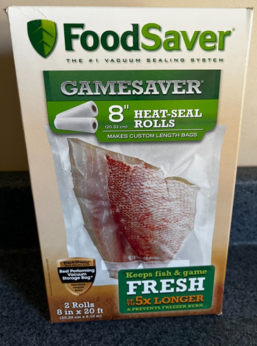 FOODSAVER GAMESAVER 8" x 20' VACUUM 2 PACK HEAT-SEAL ROLLS NEW SEALED ...
