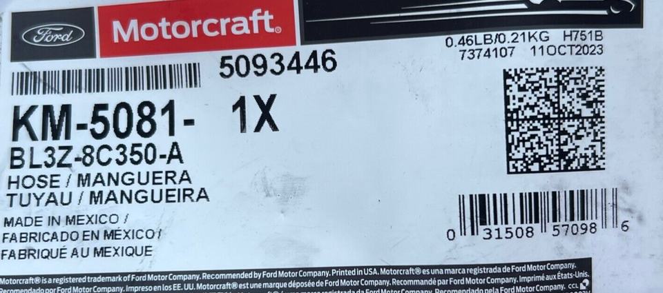 Radiator Coolant Hose for 2011-2014 Ford F150 5.0L V8 OEM Motorcraft ...
