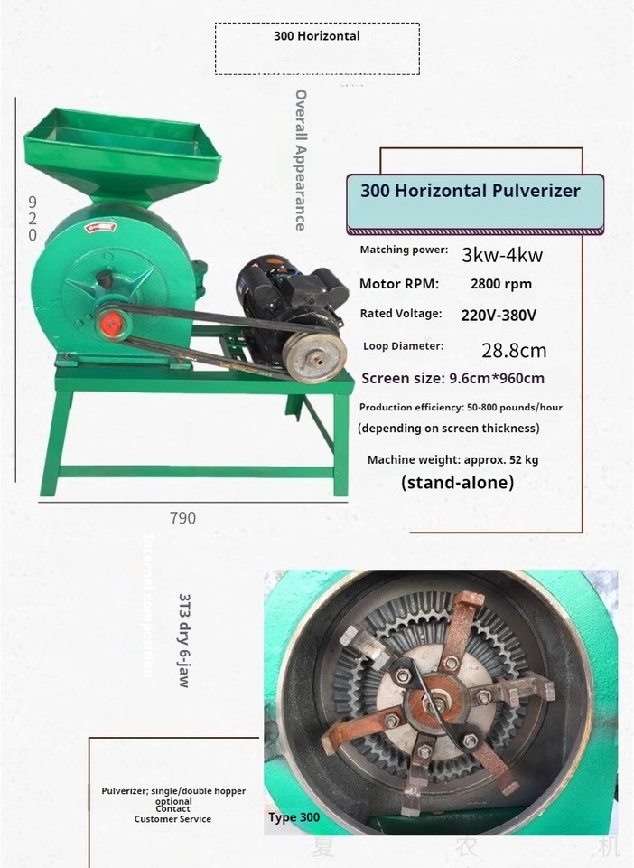 Feed Mill Self-priming Farming Corn Soybean Rice Grain Milling Machine ...