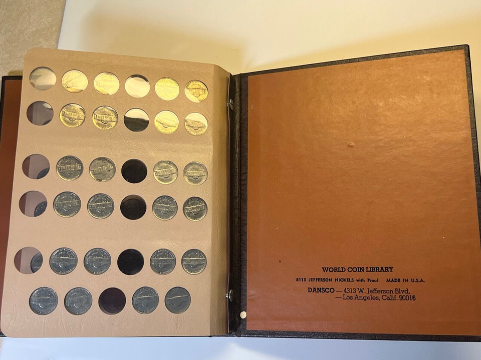 Jefferson Nickel Book not a complete set 107 Coins Dansco Brown | eBay