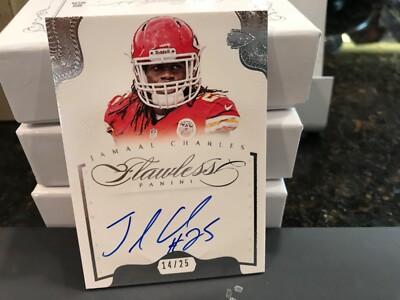 Panini Flawless Silver On Card Autograph Chiefs Jamaal Charles 14/25 ...