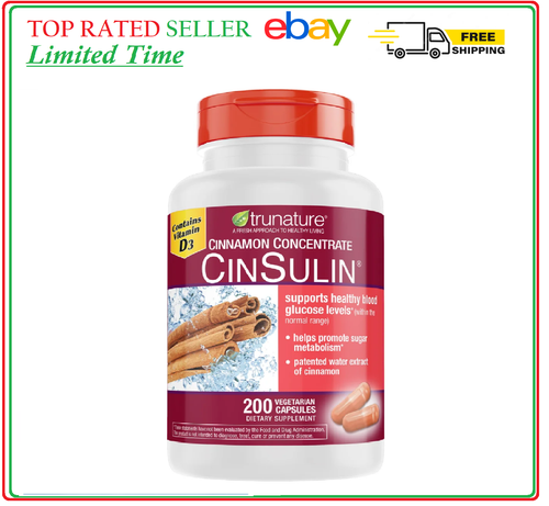 trunature Advanced Strength CinSulin 500mg., 200 Vegetarian Capsules | eBay
