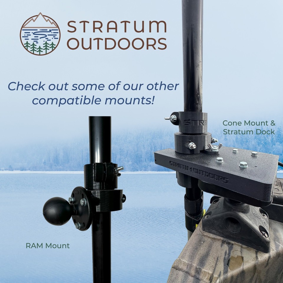 Ice Mount Tripod for Ice Fishing - Livescope Transducer Pole - 19" Leg ...