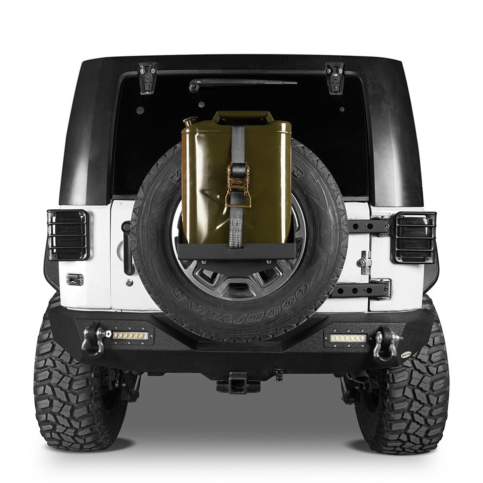 5.3 GAL JERRY CAN SPARE TIRE FUEL HOLDER RACK FOR JEEP WRANGLER TJ JK ...