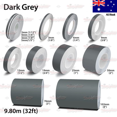 DARK GREY Roll Vinyl Pinstriping Pin Stripe Car Motorcycle Tape Decal ...