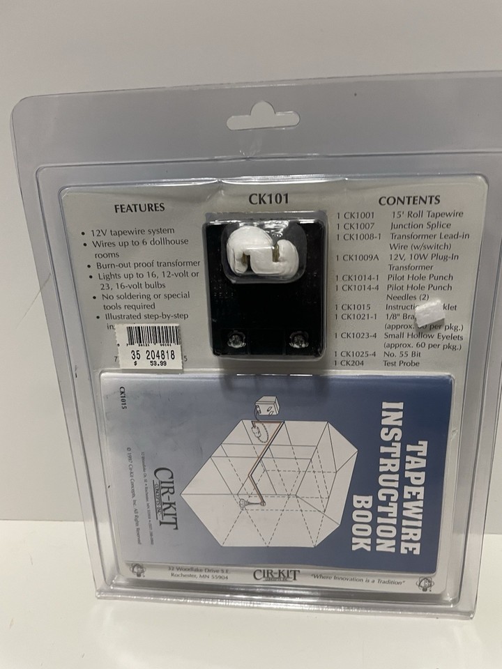 NEW Dollhouse Miniature Cir-Kit Starter Wiring Kit with Transformer ...