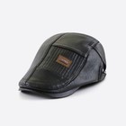 Men Beret Hat Leather Cap Newsboy Gatsby Flat Cap Ivy Golf Driver Cap ...