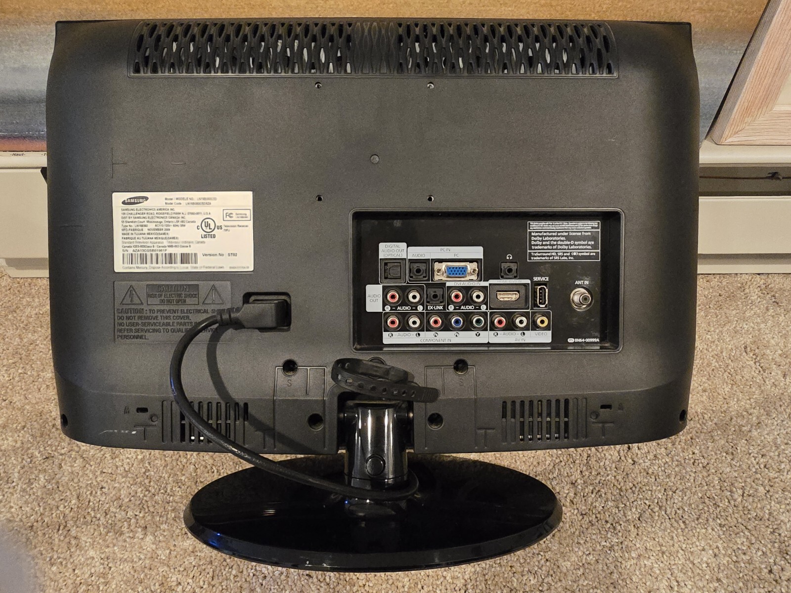 Samsung 19" LCD TV Model LN19B360C5D Flat Screen TV - Fully Tested, No ...