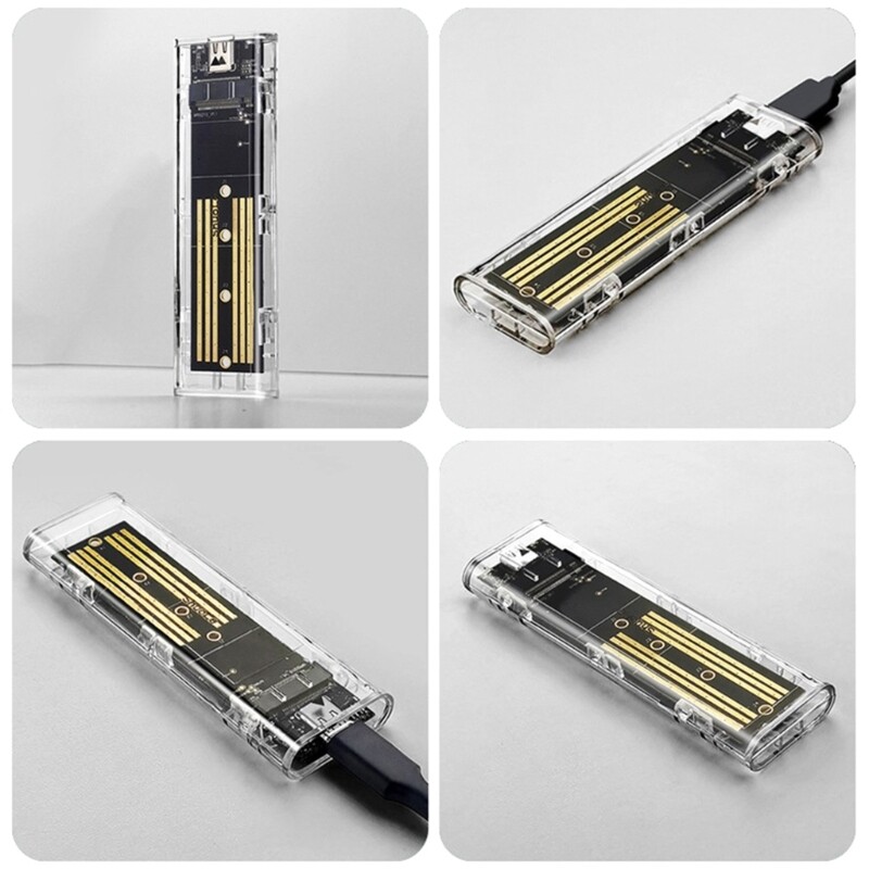 High-speed M.2 SSD Enclosure Dual-Protocol USB 3.2 Mobile Hard Drive ...