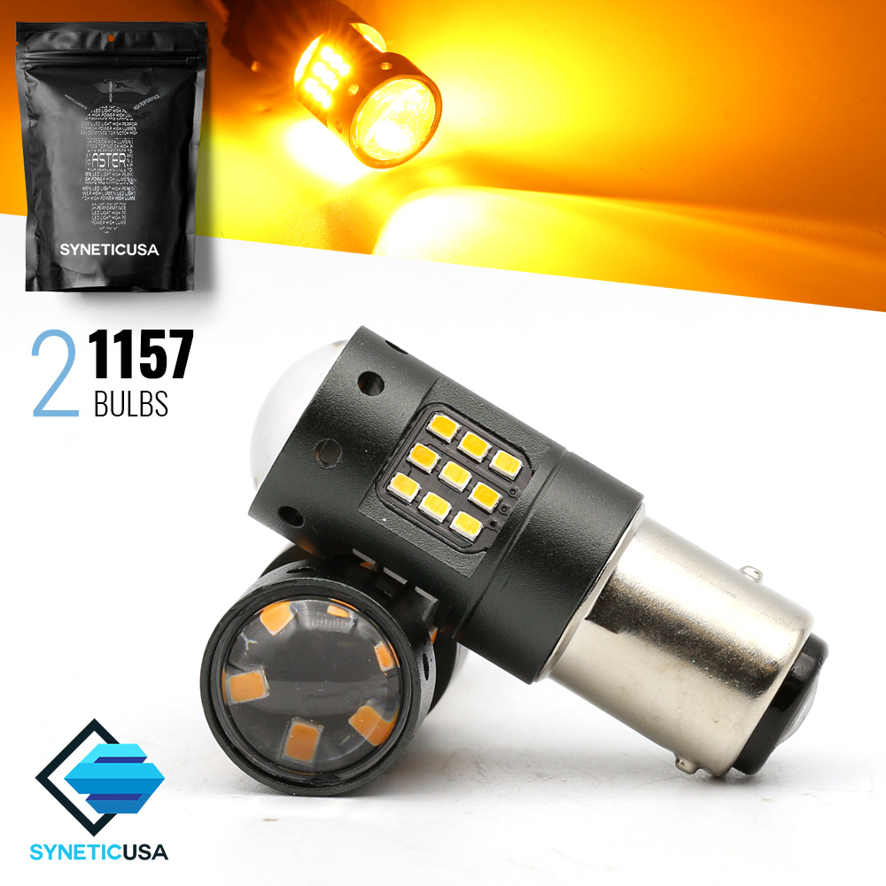 Syneticusa:1157/3496 Amber Yellow 2016SMD Turn Signal Parking 33-LED Light Bulbs | eBay