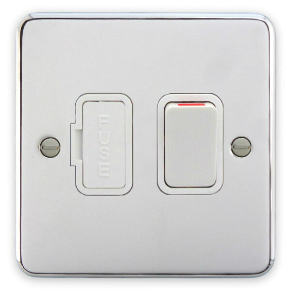 Deta Decorative Polished Chrome Switches & Sockets White Inserts ...