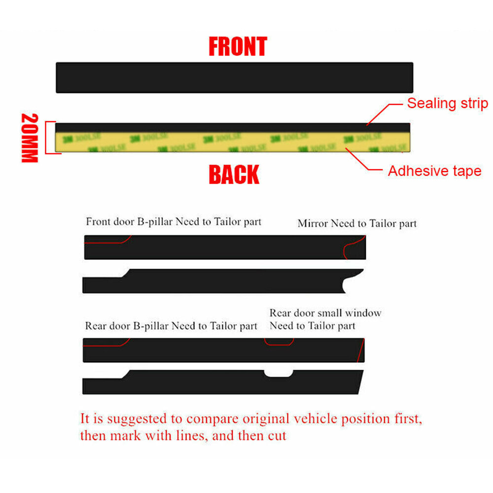 4M Rubber Seal Strip Car Front Rear Side Window Trim Edge Moulding ...