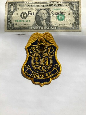 Very Rare Inman South Carolina Police Patch Un-sewn great shape | eBay